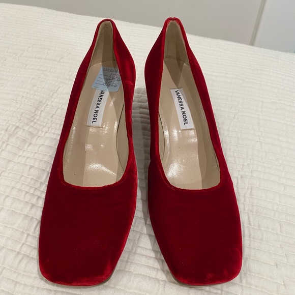 Vanessa Noel | Shoes | Vanessa Noel Red Velvet Shoe | Poshmark